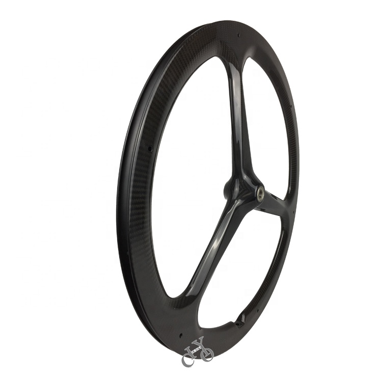Black road racing disc wheel bicycle wheel