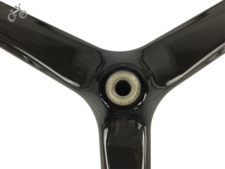 Black road racing disc wheel bicycle wheel