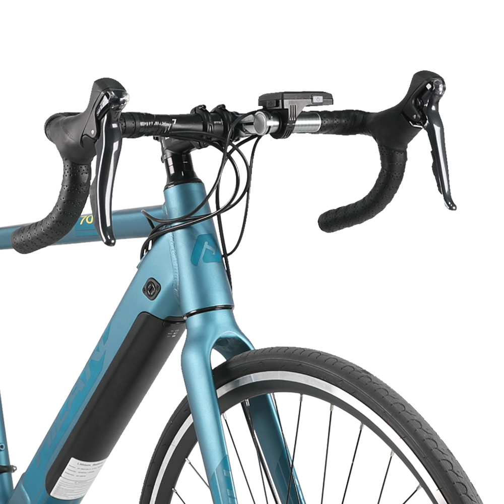 Cyan matte texture road bike for competition