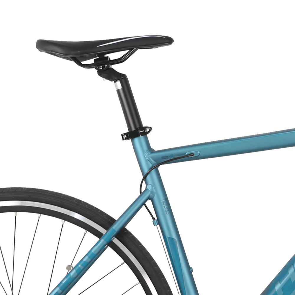 Cyan matte texture road bike for competition