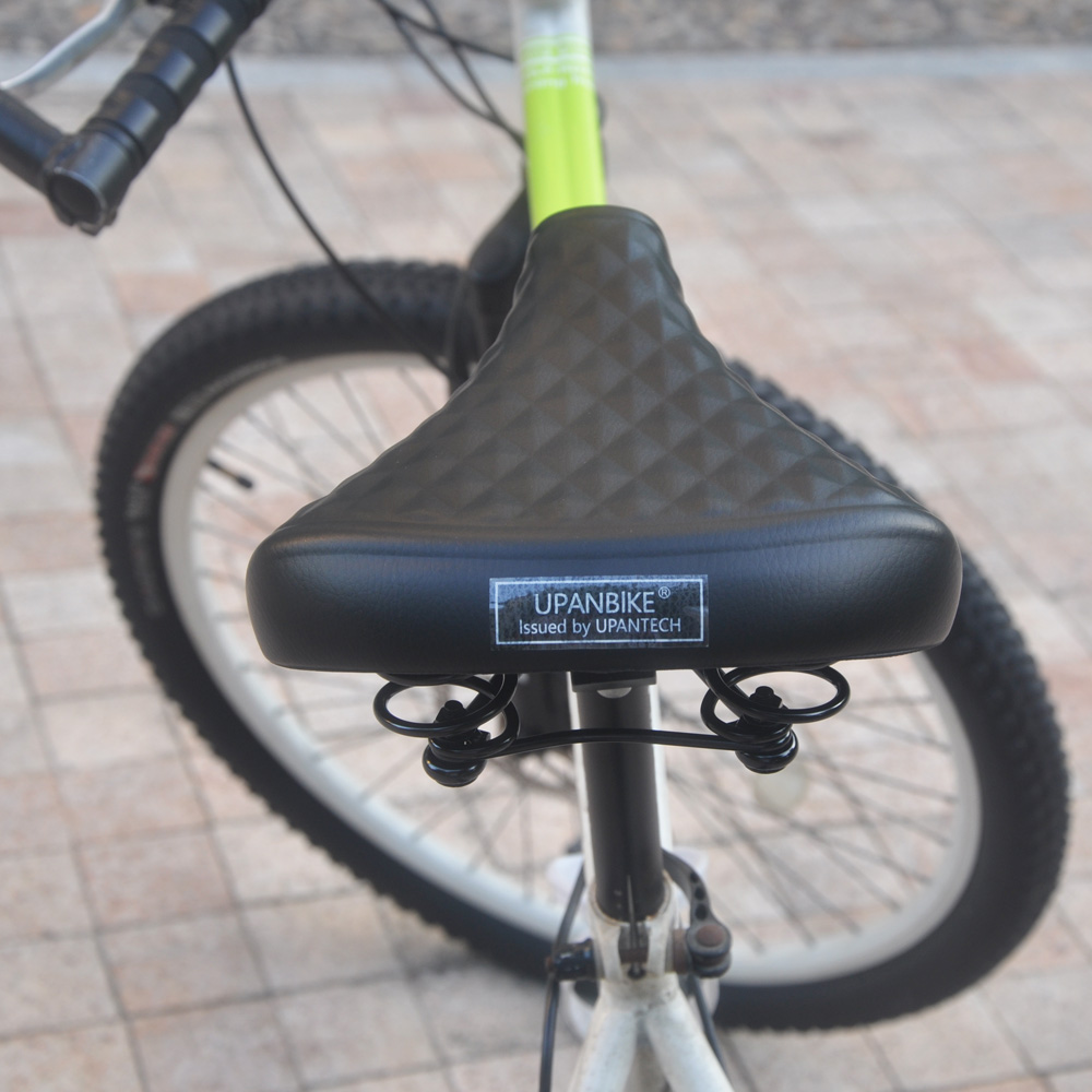 Diamond-shaped leather bicycle seat