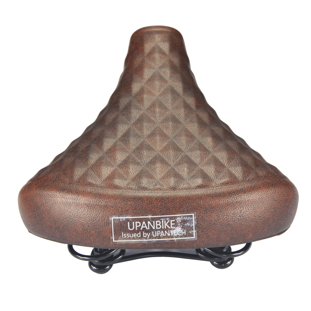 Diamond-shaped leather bicycle seat