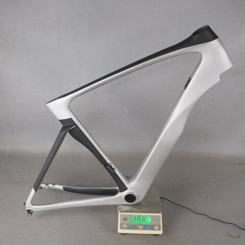 Electroplated silver custom paint road frame