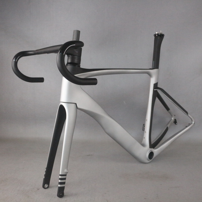 Electroplated silver custom paint road frame