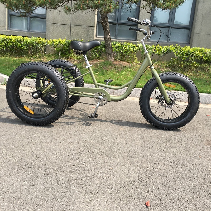 Fat tires three-wheeled snow bikes