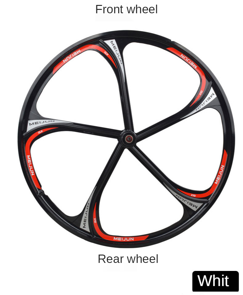 Six-spoke integrated bicycle wheel
