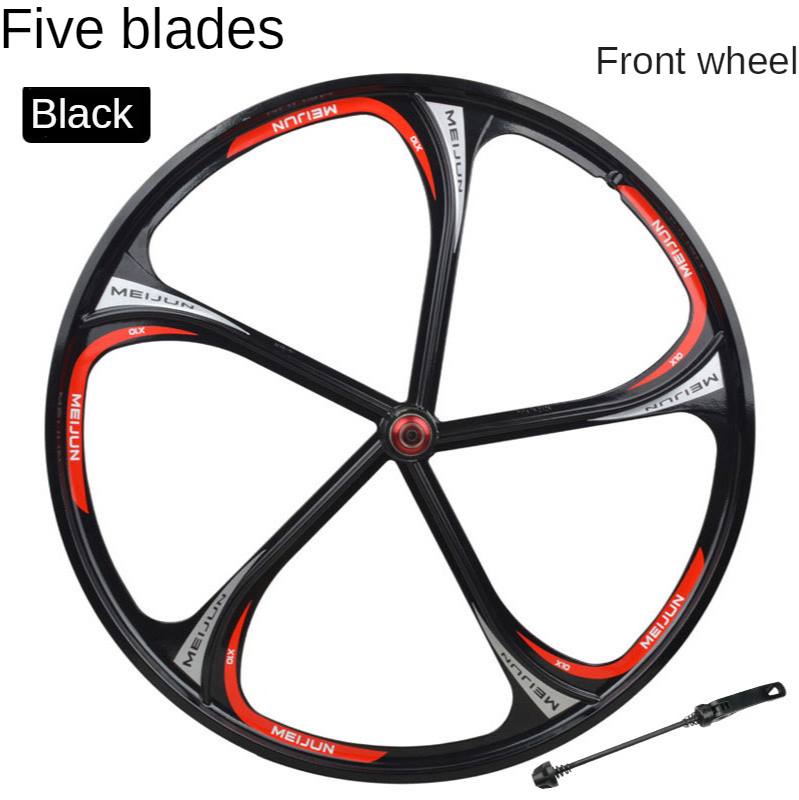 Six-spoke integrated bicycle wheel