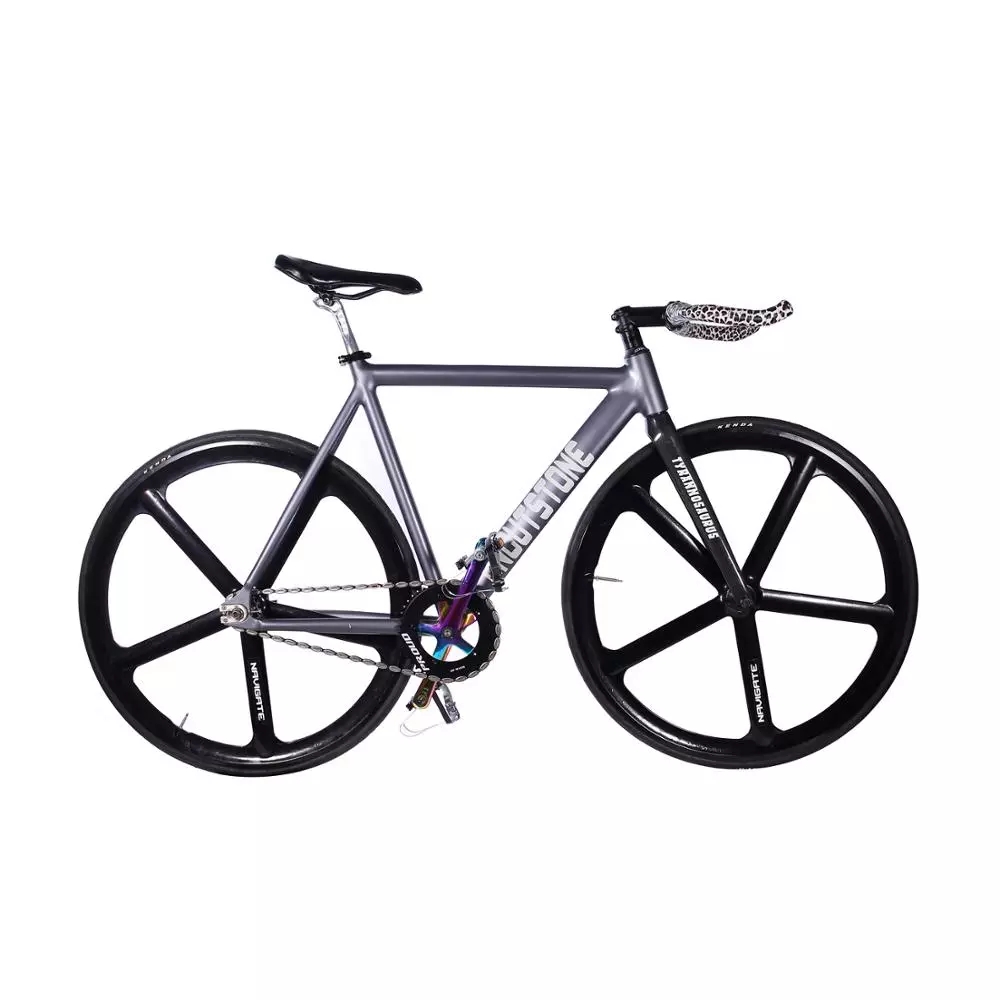 Steel custom five-spoke bicycle wheel